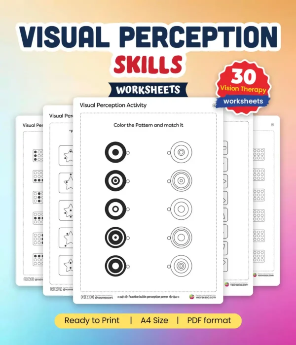 Visual Perception Activities, Vision Therapy Worksheet Printable
